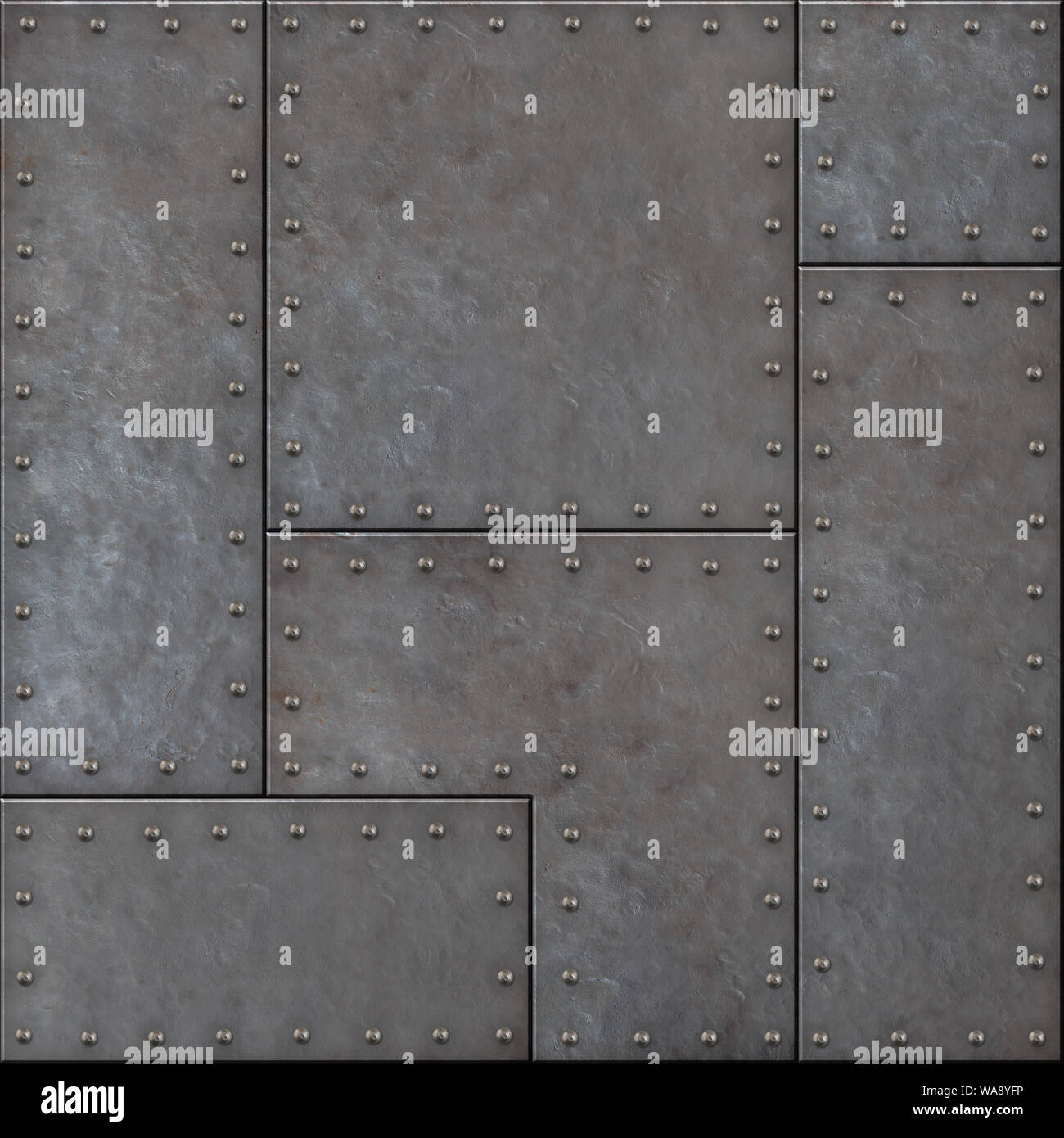 steampunk patched seamless metal background 3d illustration Stock Photo ...