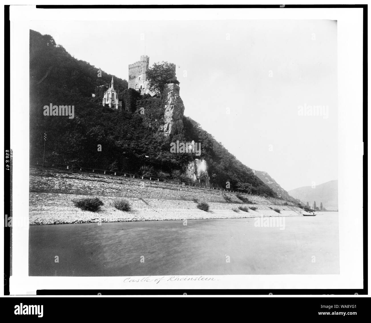 Medieval hilltop castle fortress Black and White Stock Photos & Images ...