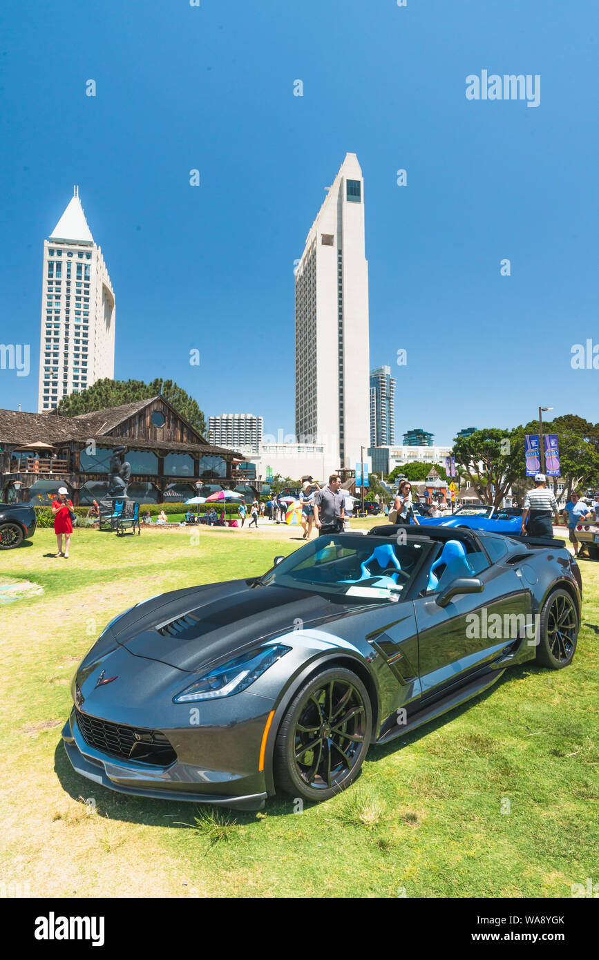 San Diego/USA - August 11, 2019 Main Street America Corvette Car Show ...