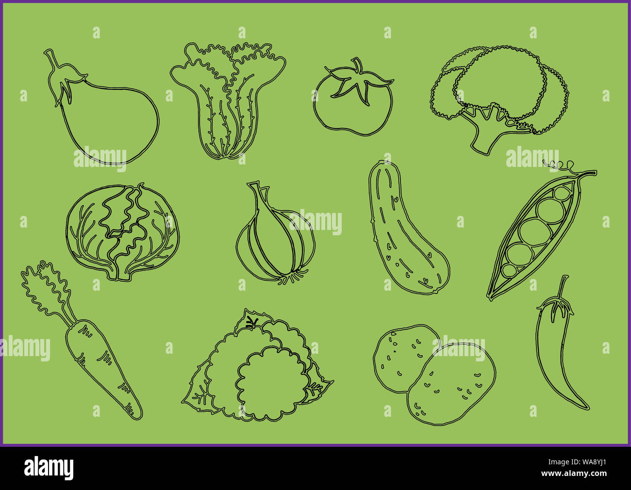 Vegetables vector hi-res stock photography and images - Alamy
