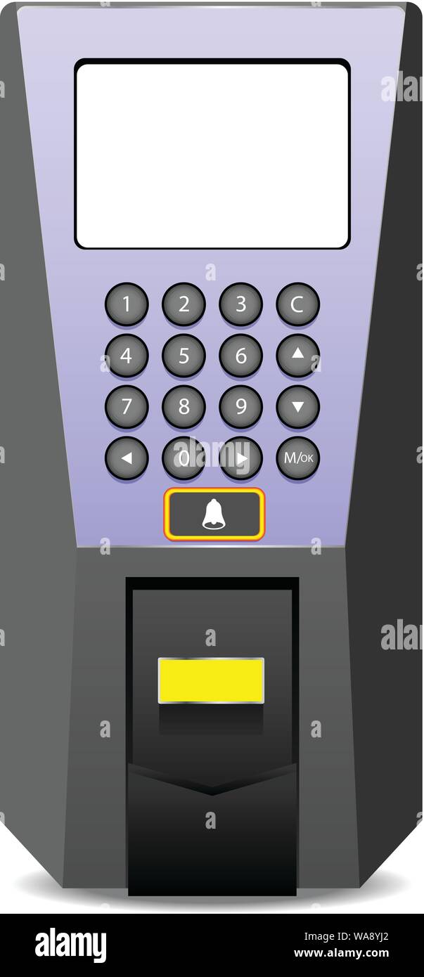 Fingerprint scanner isolated on white background Stock Vector Image ...