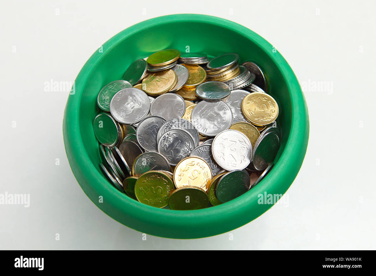 High angle view of a money pot Stock Photo - Alamy