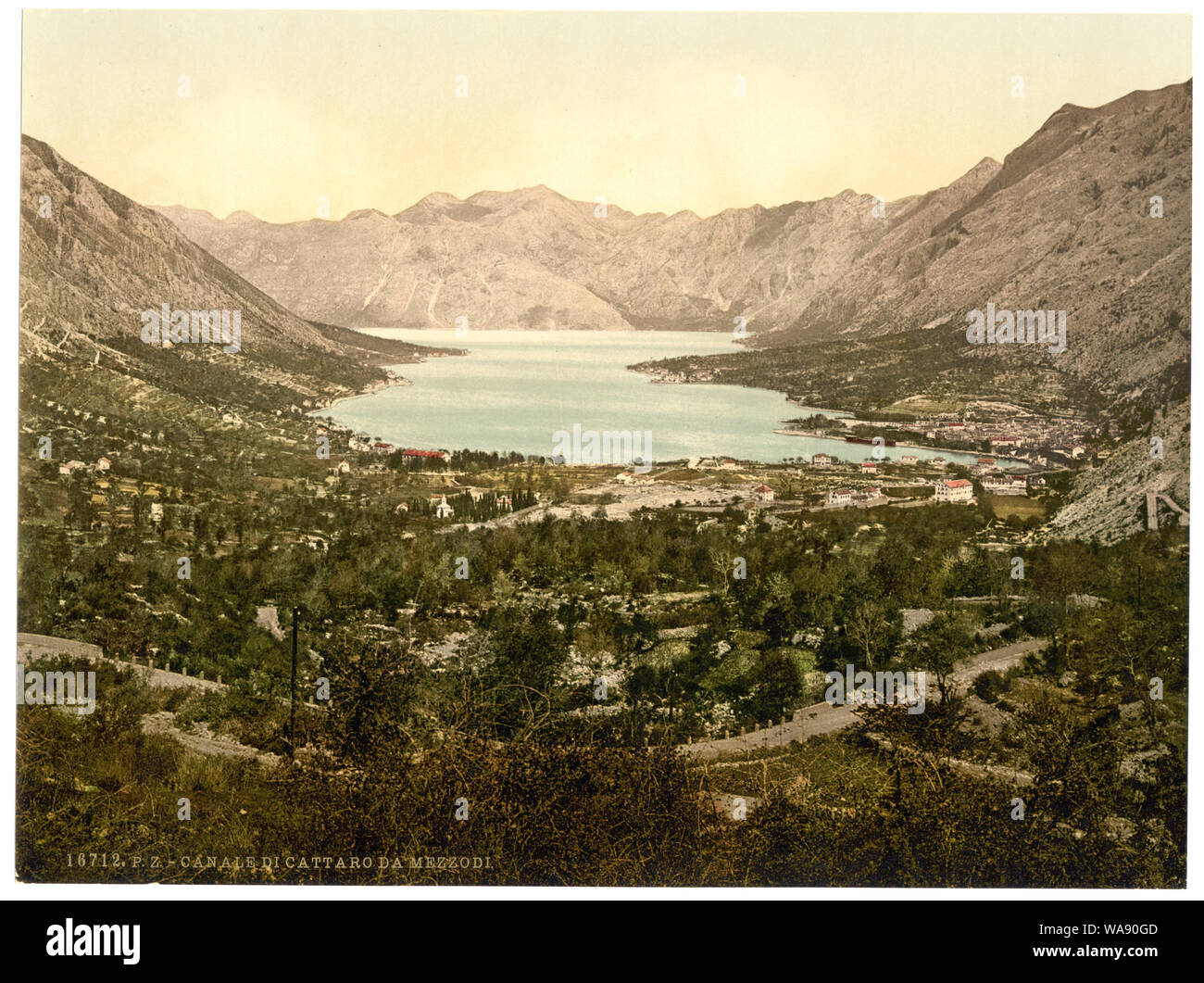 Cattaro, general view and channel, Dalmatia, Austro-Hungary; Print no ...