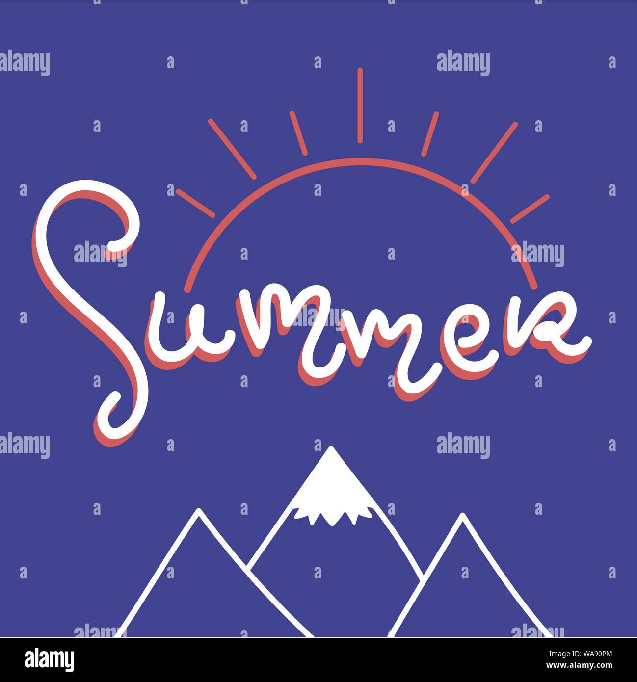 Summer fun font text in cute letters. Inspirational phrase for ...