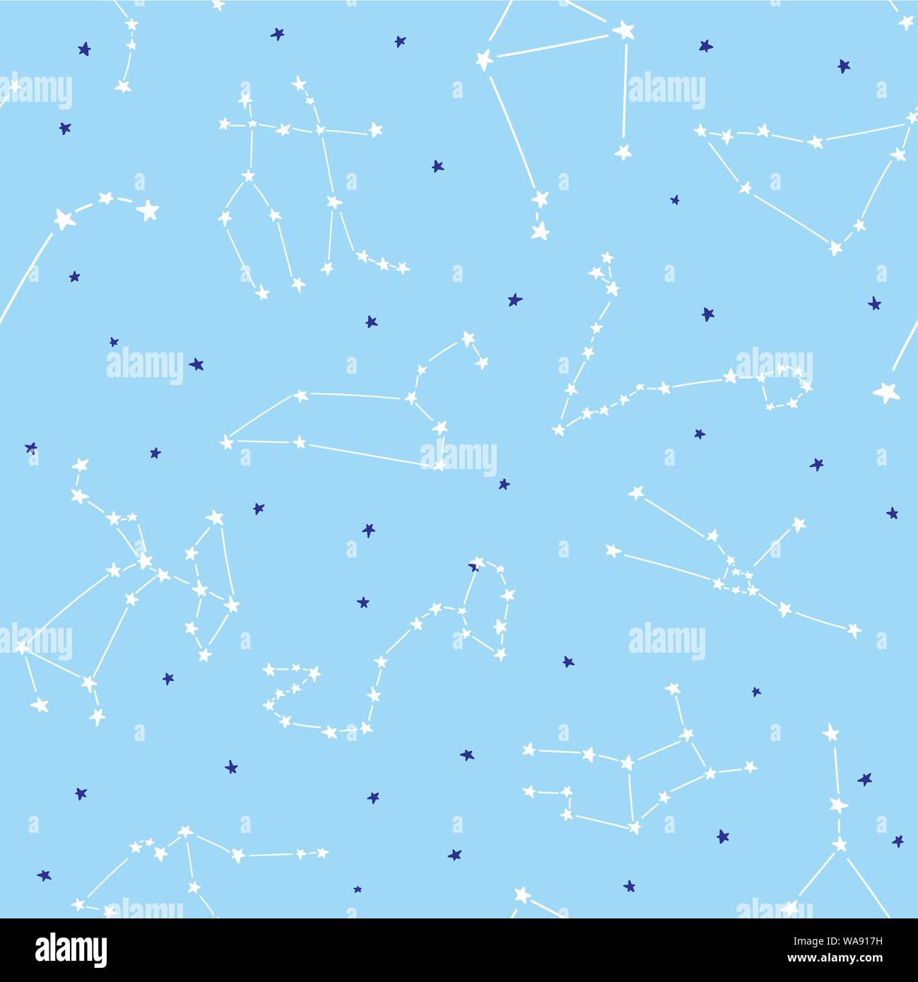 Seamless constellation stars vector pattern. Suitable for textile ...