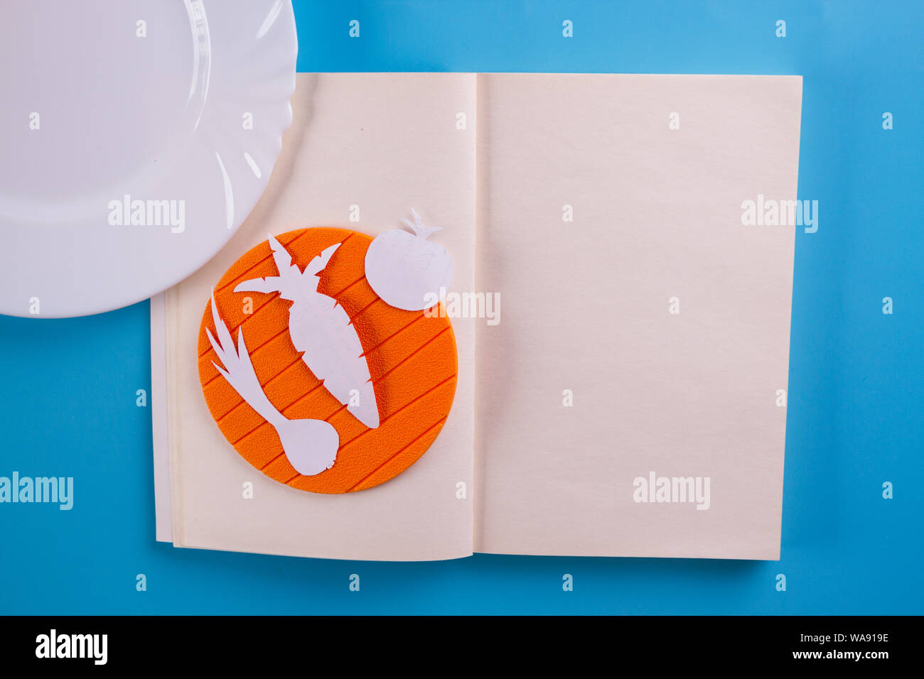 open recipe book with copy space for recipe Stock Photo - Alamy