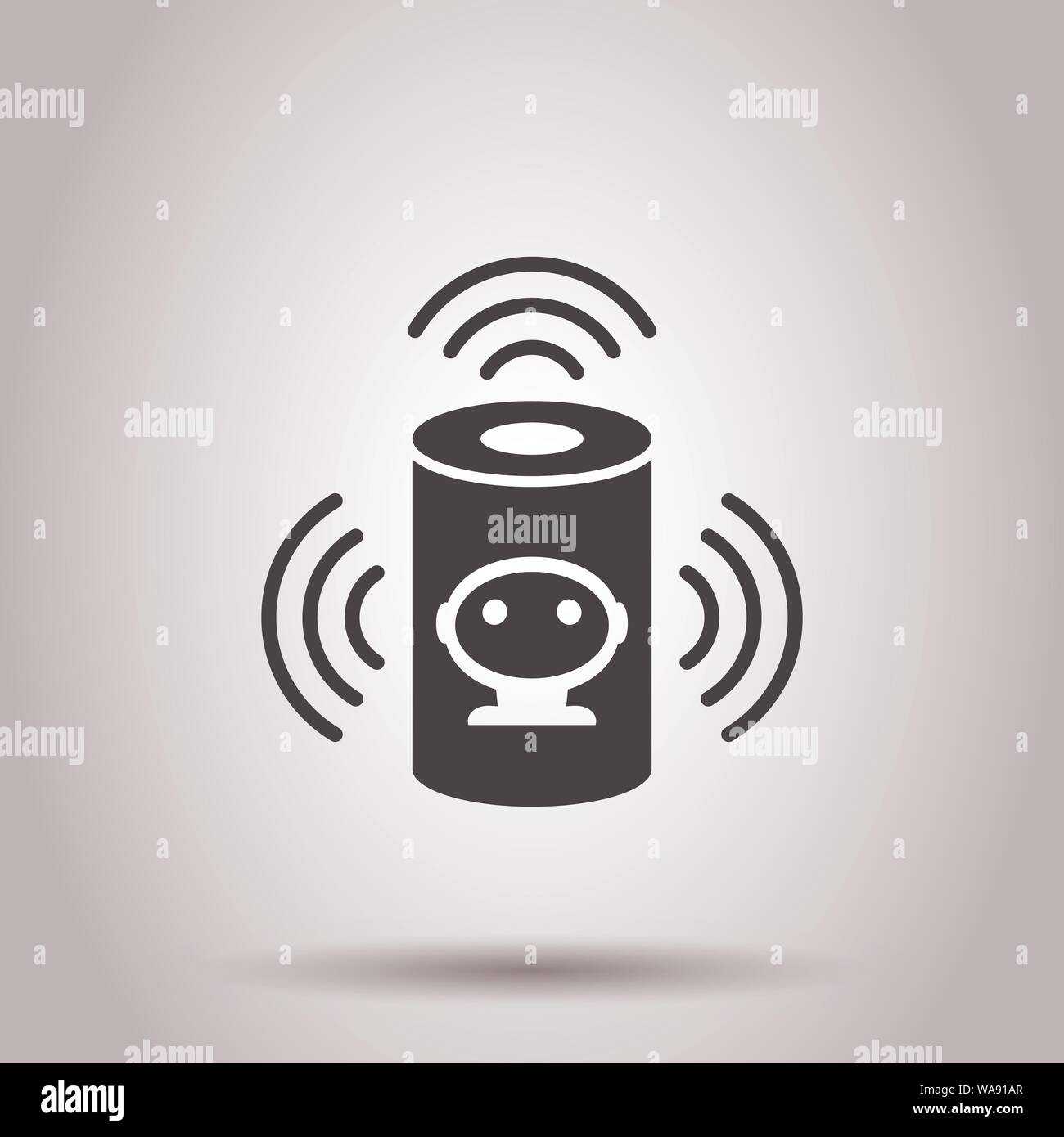 Voice assistant icon in flat style. Smart home assist vector ...