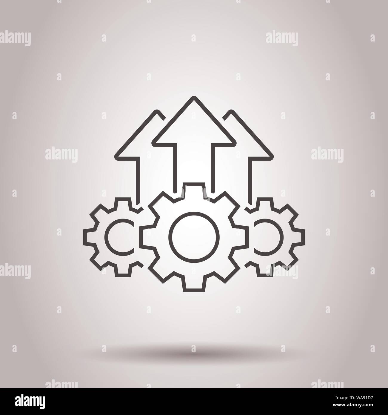 Operation project icon in flat style. Gear process vector illustration ...