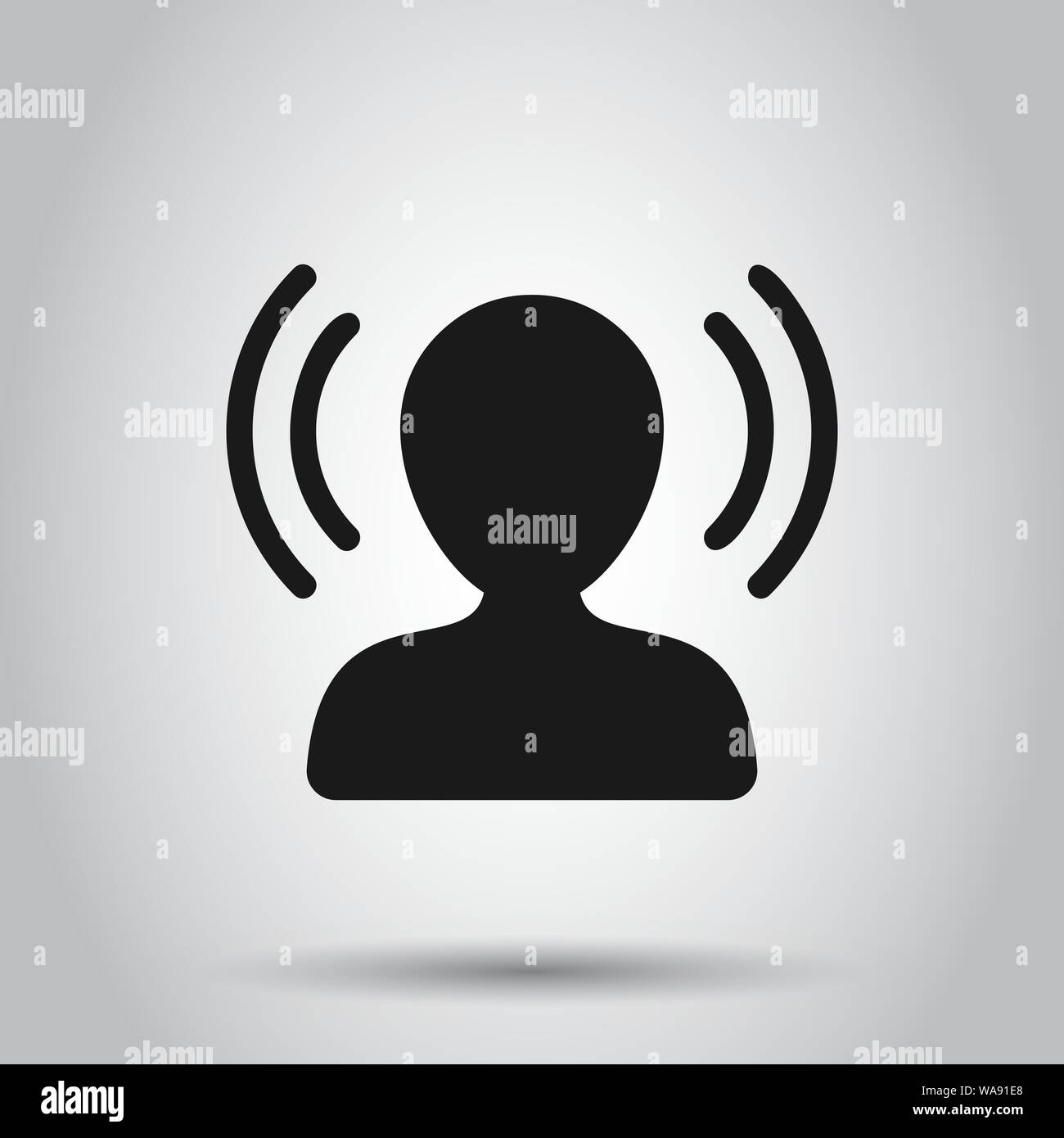 Mind awareness icon in flat style. Idea human vector illustration on ...