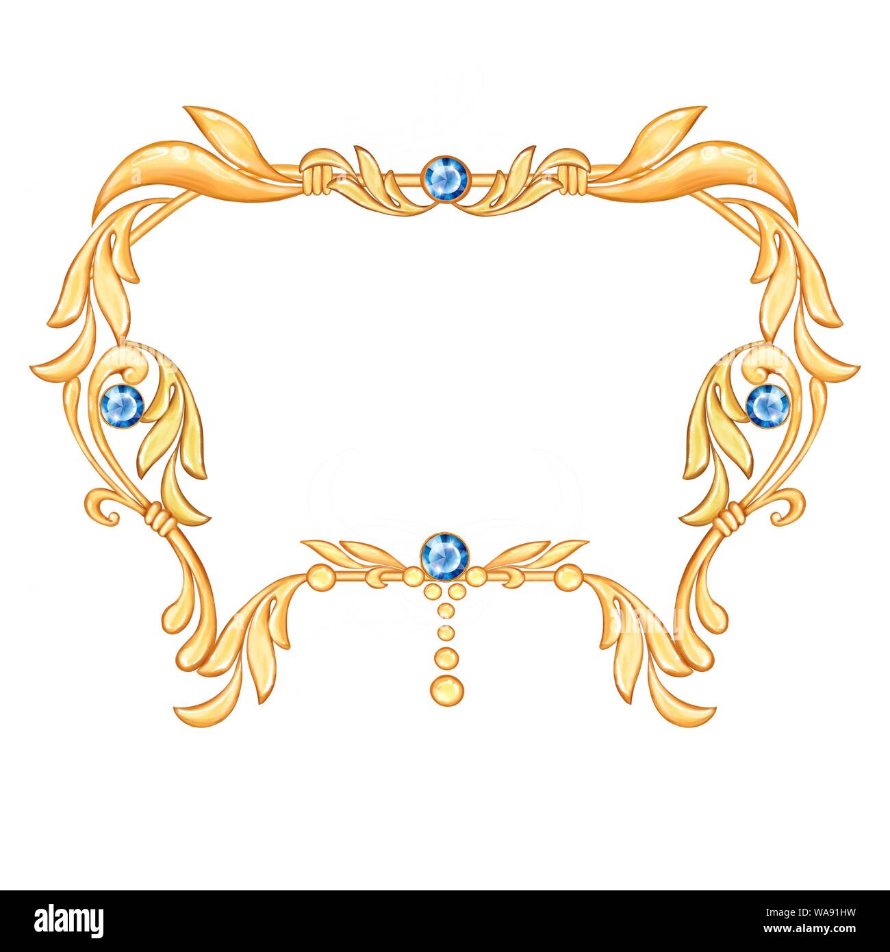 Baroque composition with golden scrolls Stock Photo - Alamy