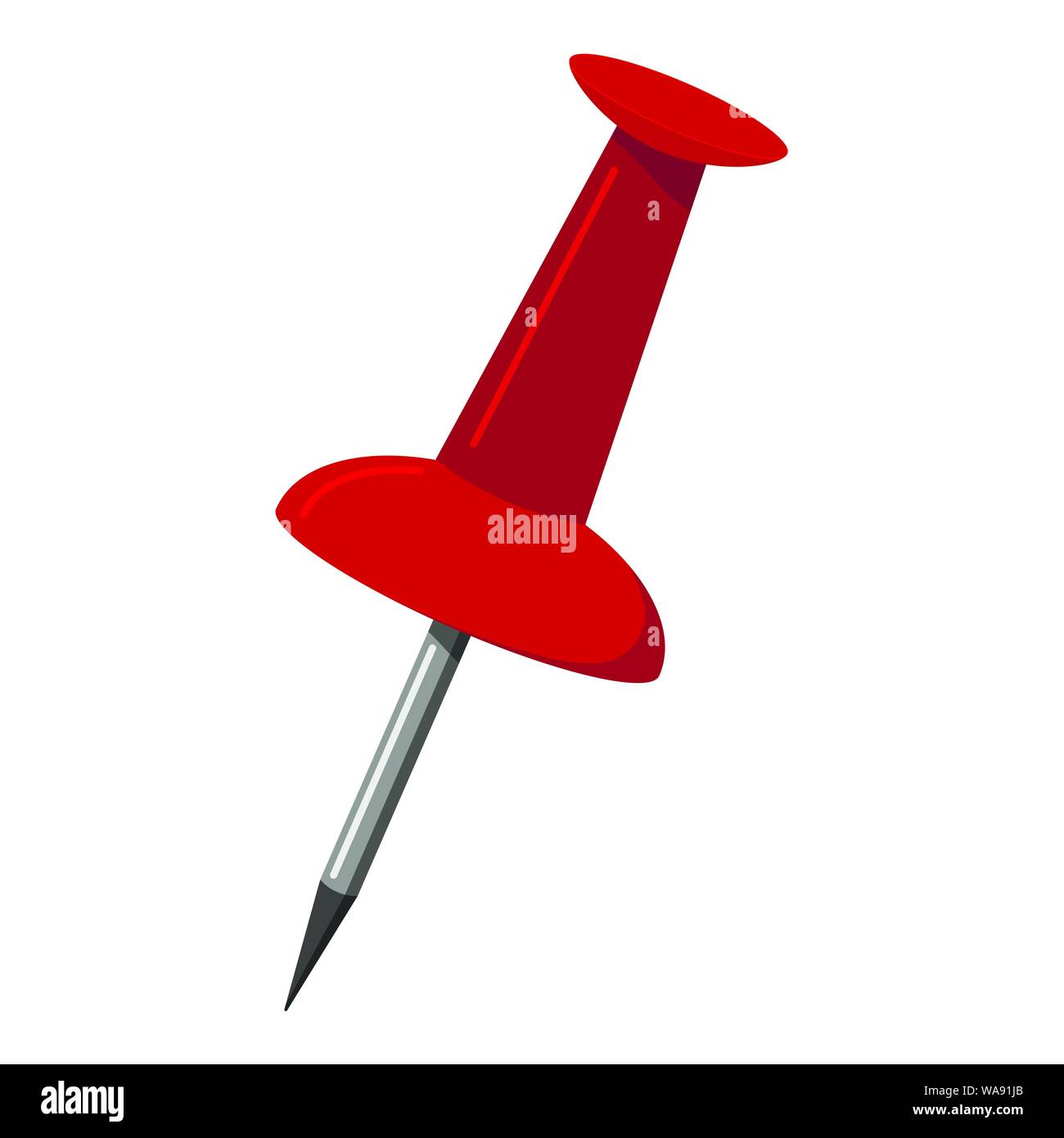 Red push office pin icon isolated on white background. Vector ...