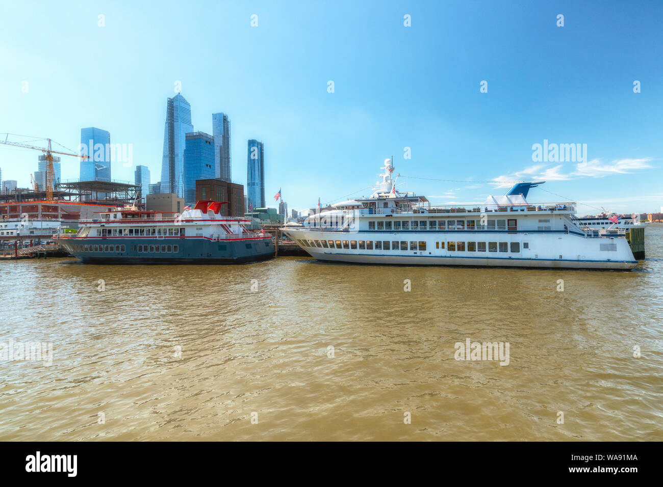 New York City/USA - May 26, 2019 New York City Harbor. Ferries and ...