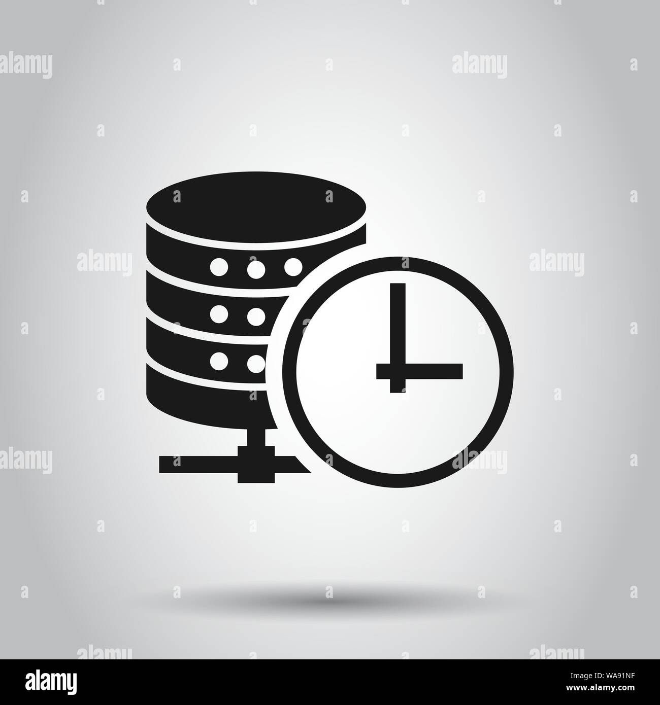 Data center icon in flat style. Clock vector illustration on isolated ...