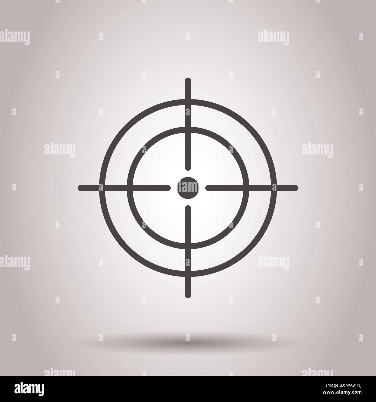 Shooting target vector icon in flat style. Aim sniper symbol ...