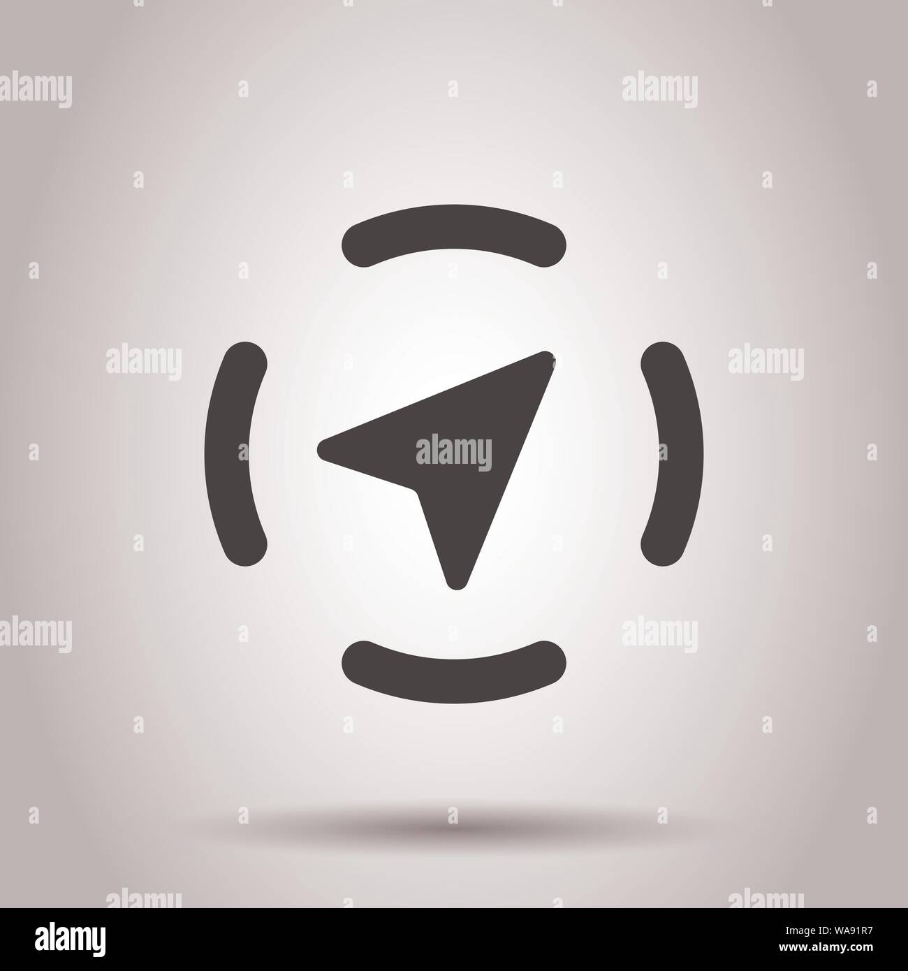 Global navigation icon in flat style. Compass gps vector illustration ...