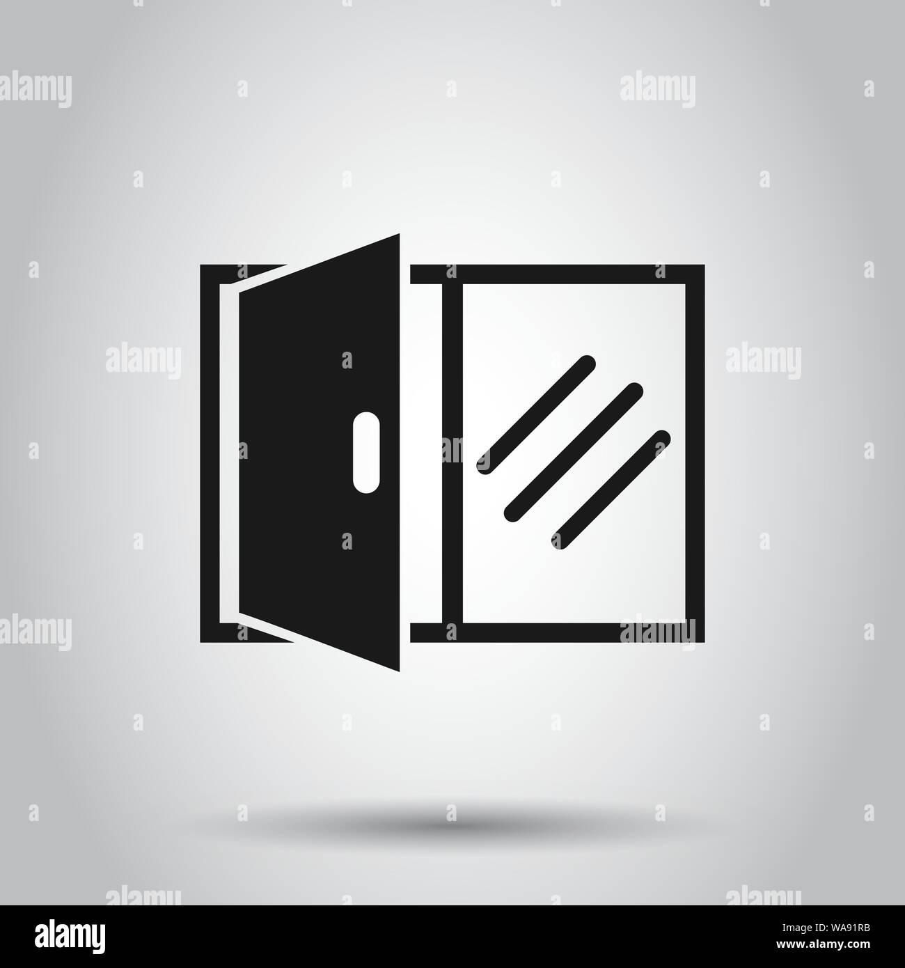 Window icon in flat style. Exterior frame vector illustration on ...