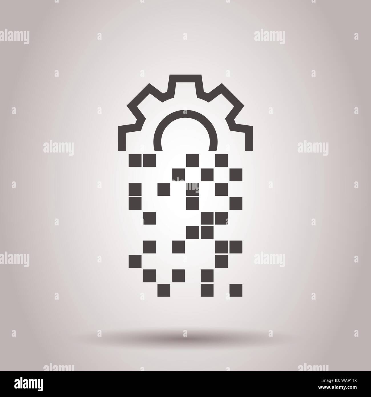 Digital gear icon in flat style. Cog vector illustration on isolated ...