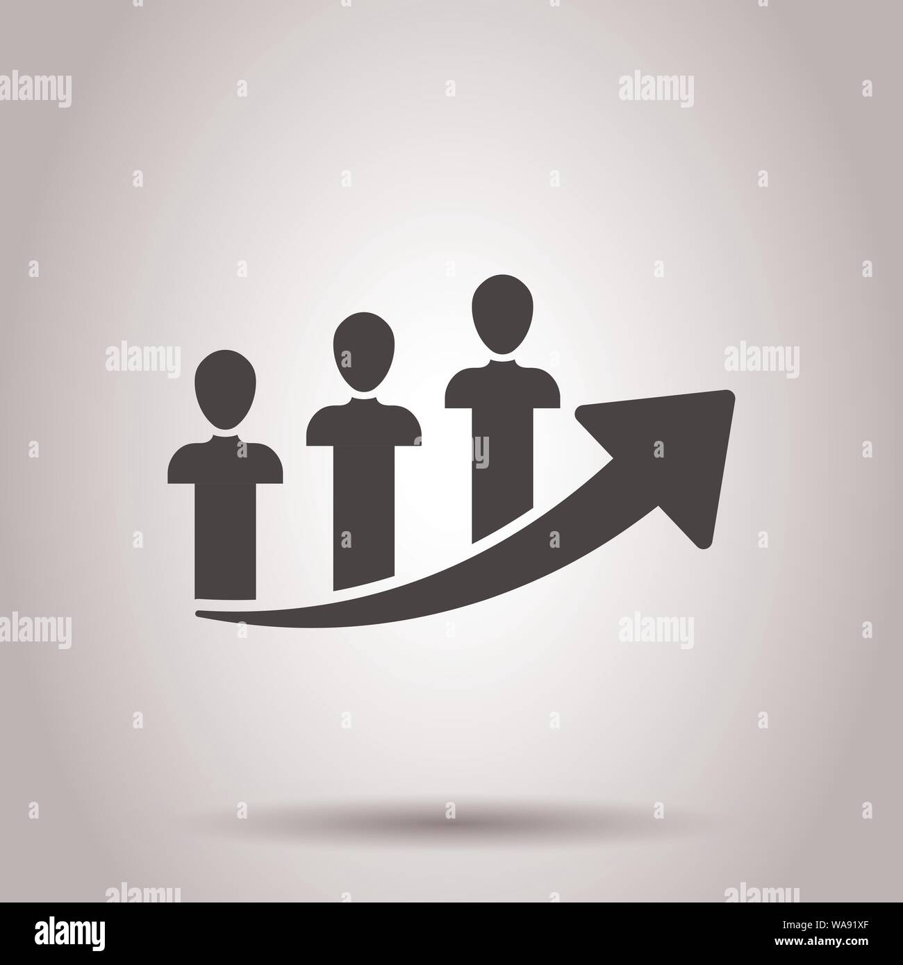 Performance icon in flat style. Career vector illustration on isolated ...