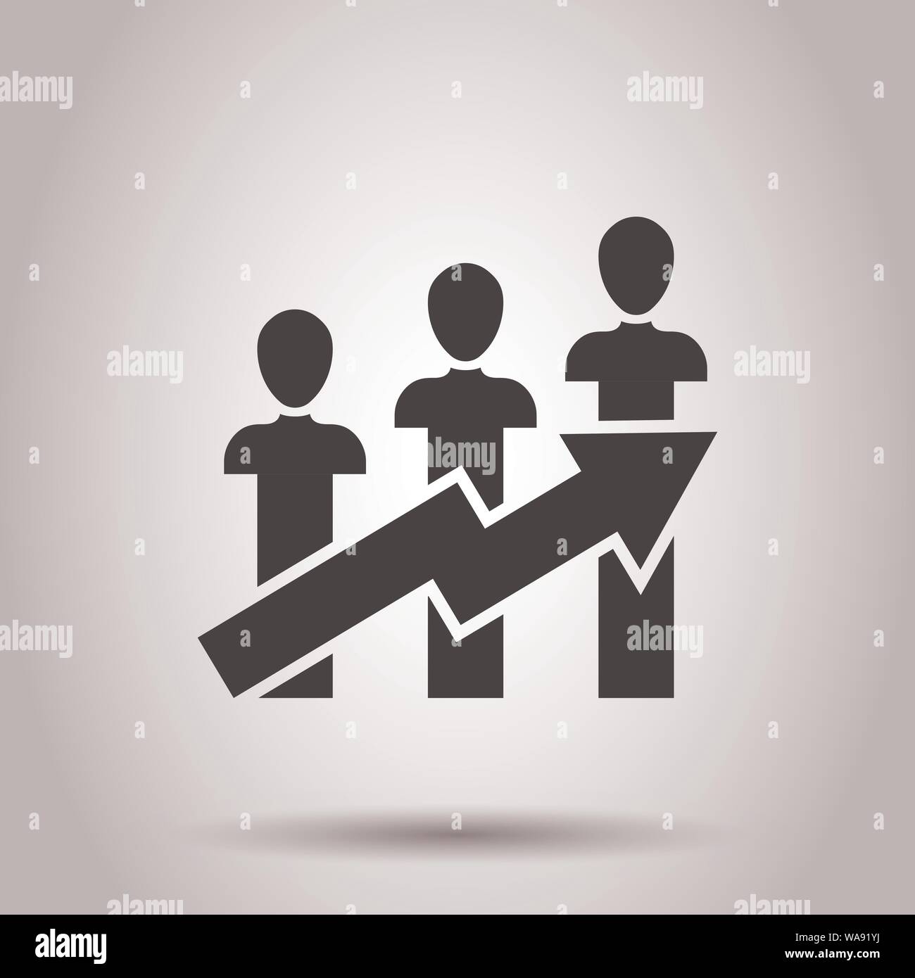 Performance icon in flat style. Career vector illustration on isolated ...