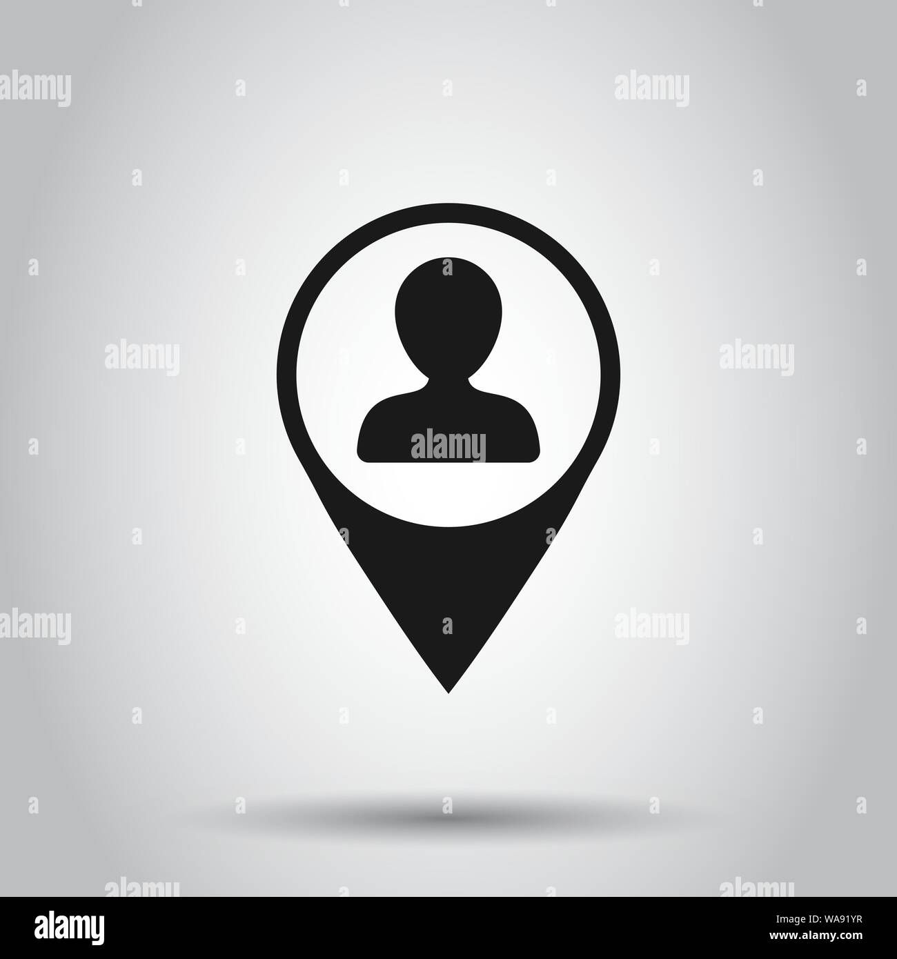 Placement icon in flat style. People pin vector illustration on ...