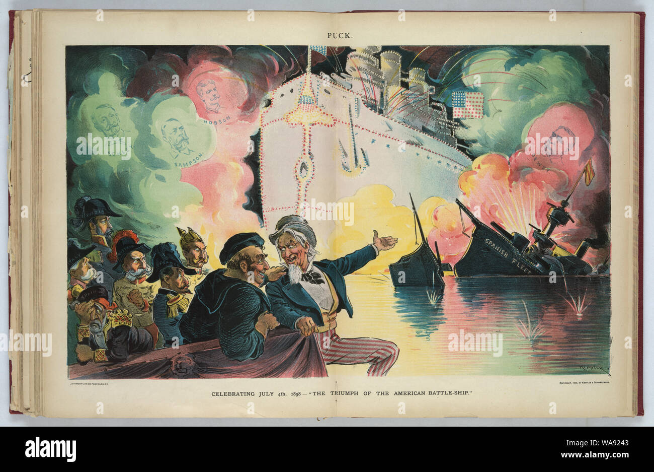 Celebrating July 4th, 1898 - the triumph of the American battle-ship ...