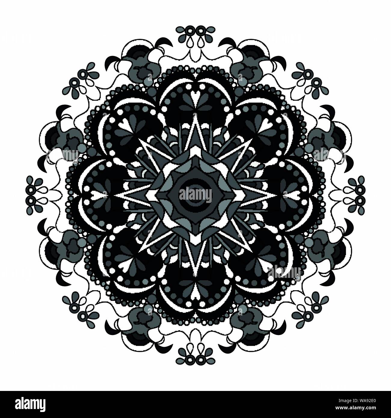 Decorative mandala traditional esoteric symbol isolated on white ...