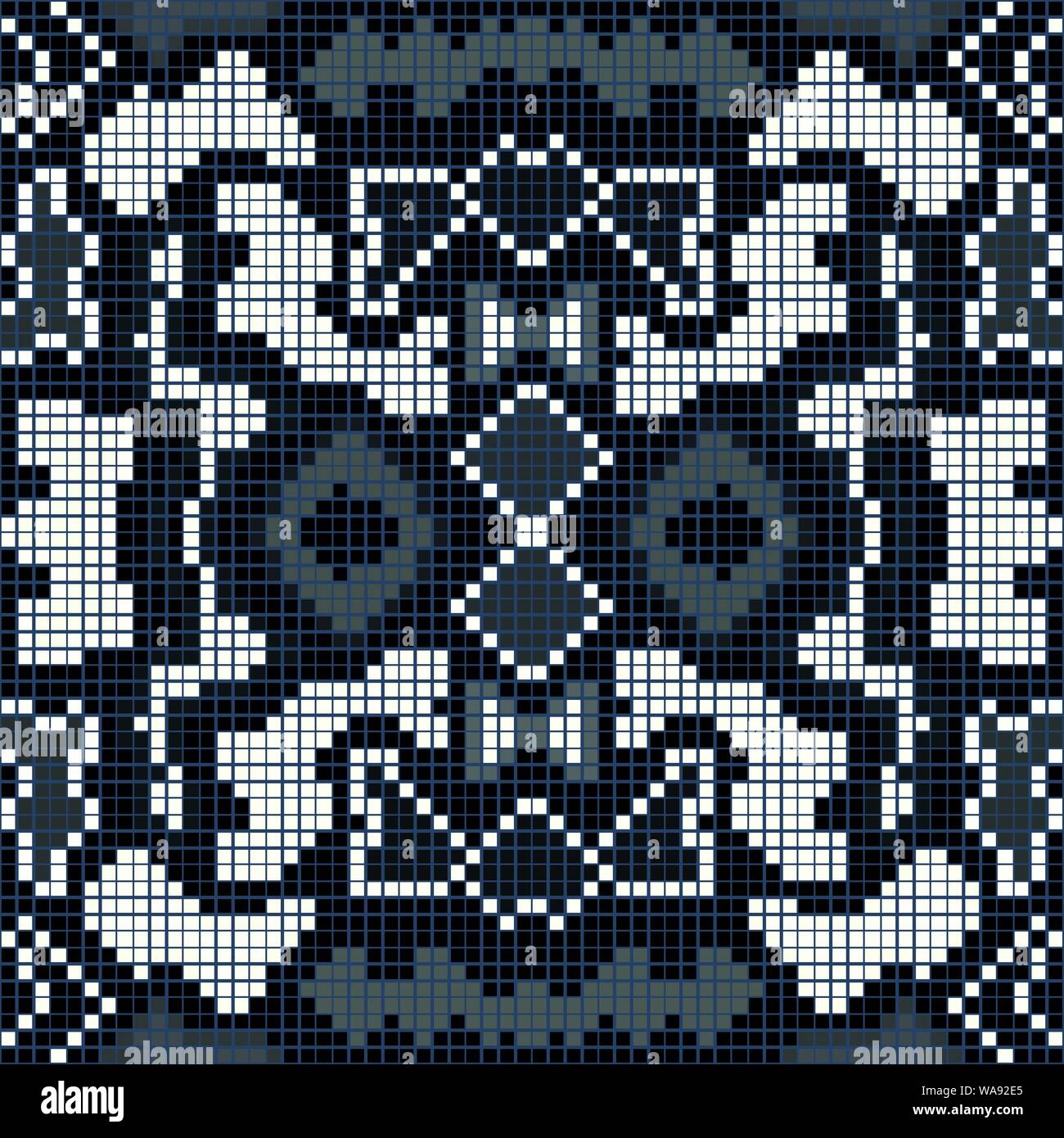 beautiful seamless pattern monochrome pixels vector illustration Stock ...