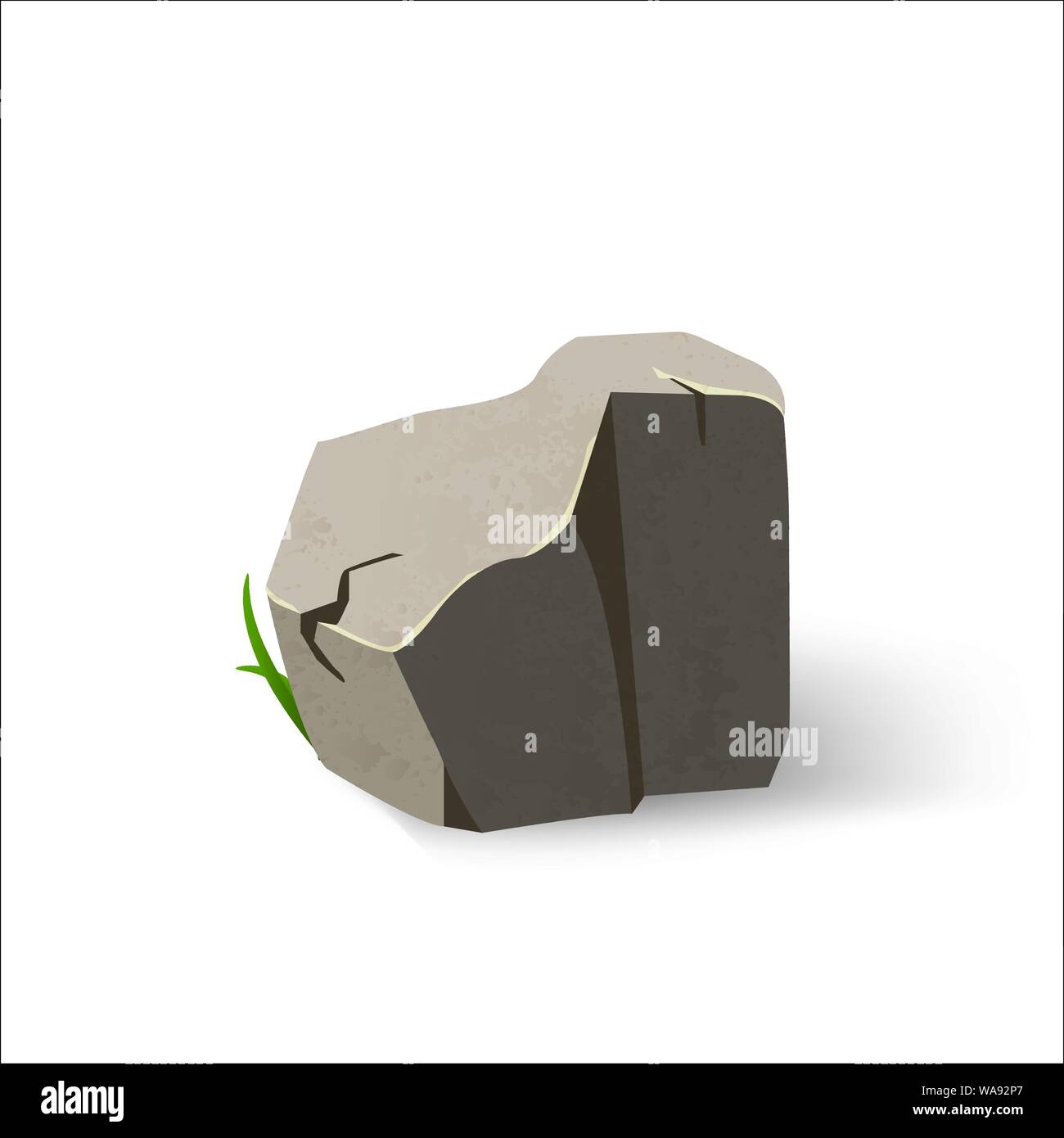 Stone in style cartoon. Different boulders. Element gray granite ...