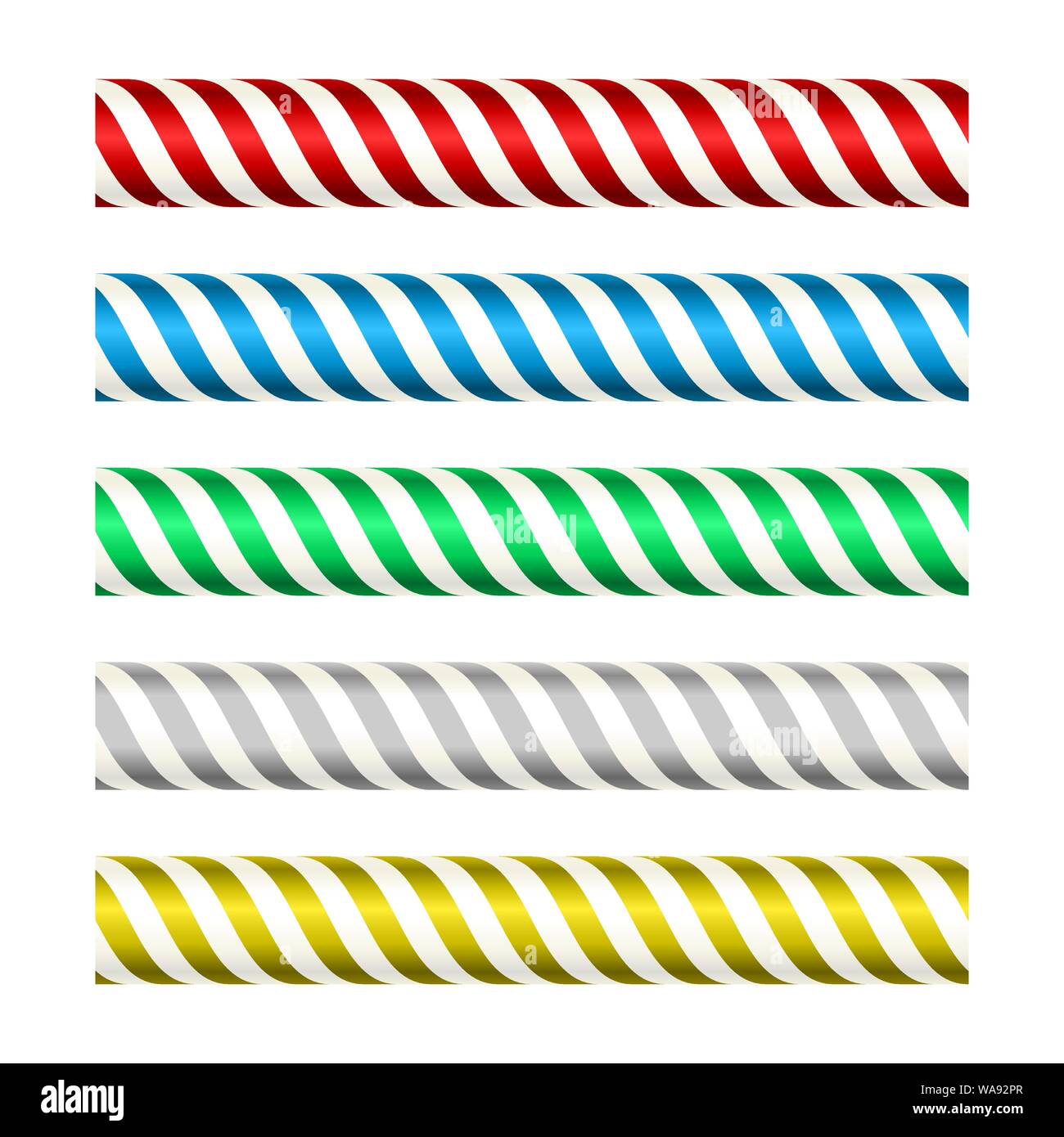Vector illustration. Seamless metallic stripped bars in several bright ...