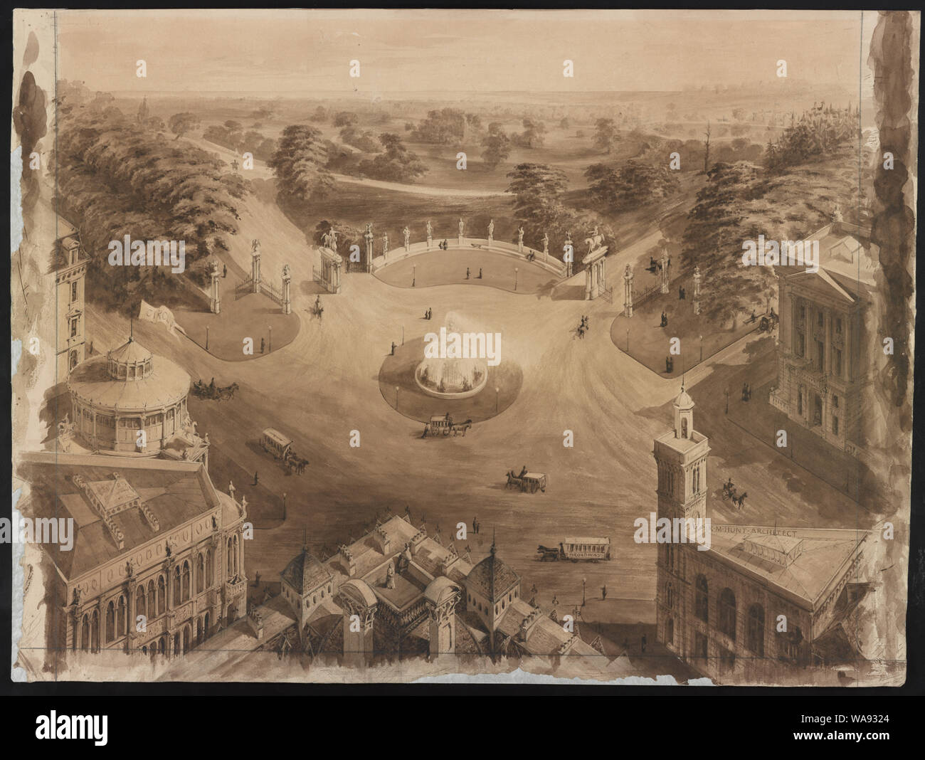 Central Park, New York, New York. Gate design] / R.M. Hunt Stock Photo ...