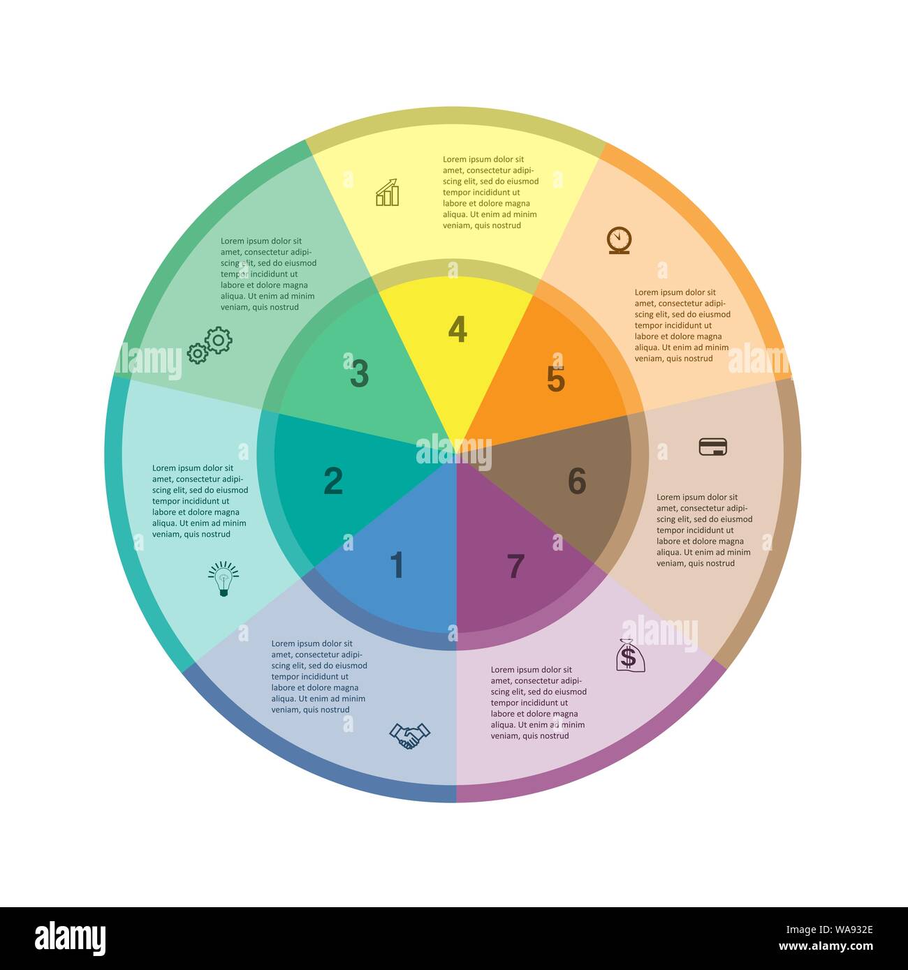 Infographics timeline seven options hi-res stock photography and images ...