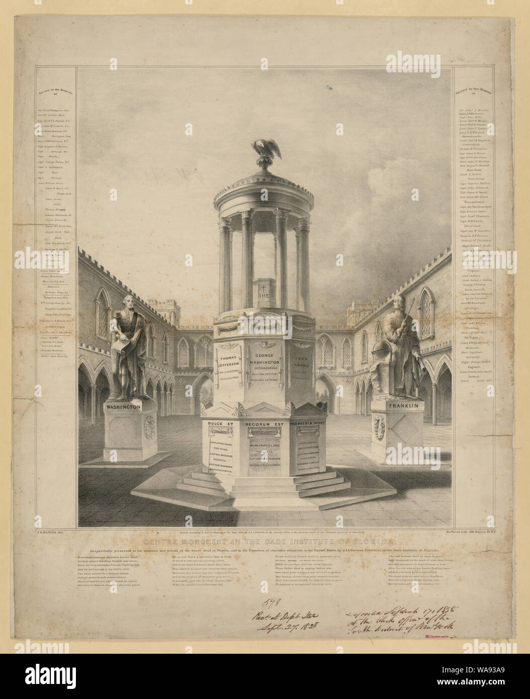 Centre monument in the Dade Institute of Florida Stock Photo - Alamy