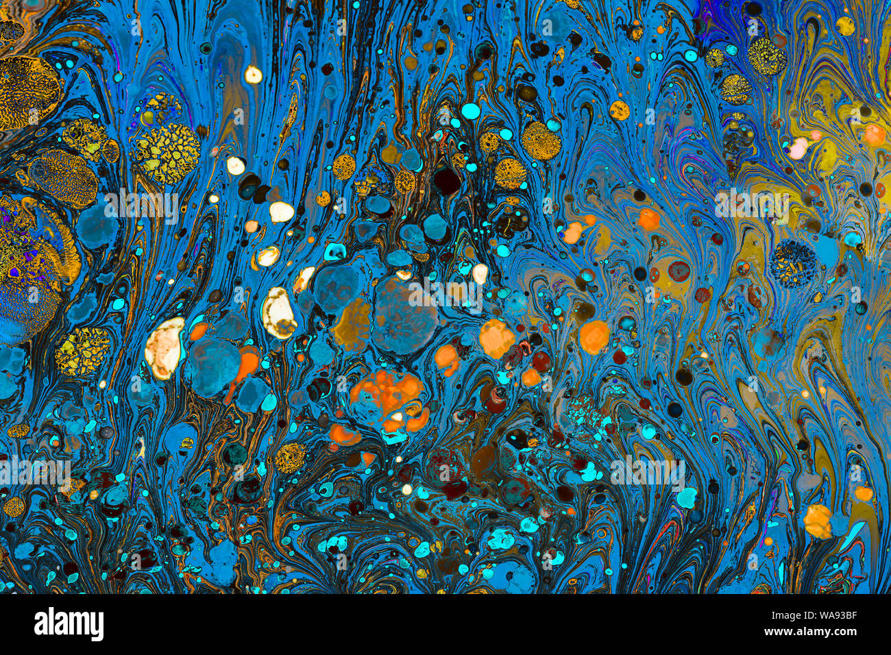 Traditional Ottoman Turkish abstract marbling art patterns as ...