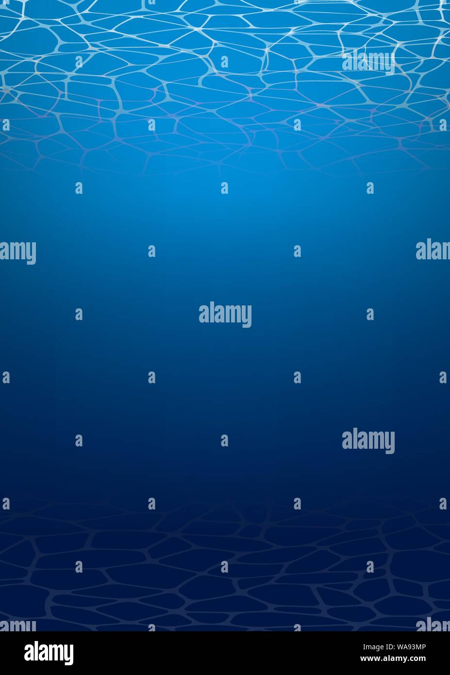 Vector illustration. Underwater background with copy space and water ...