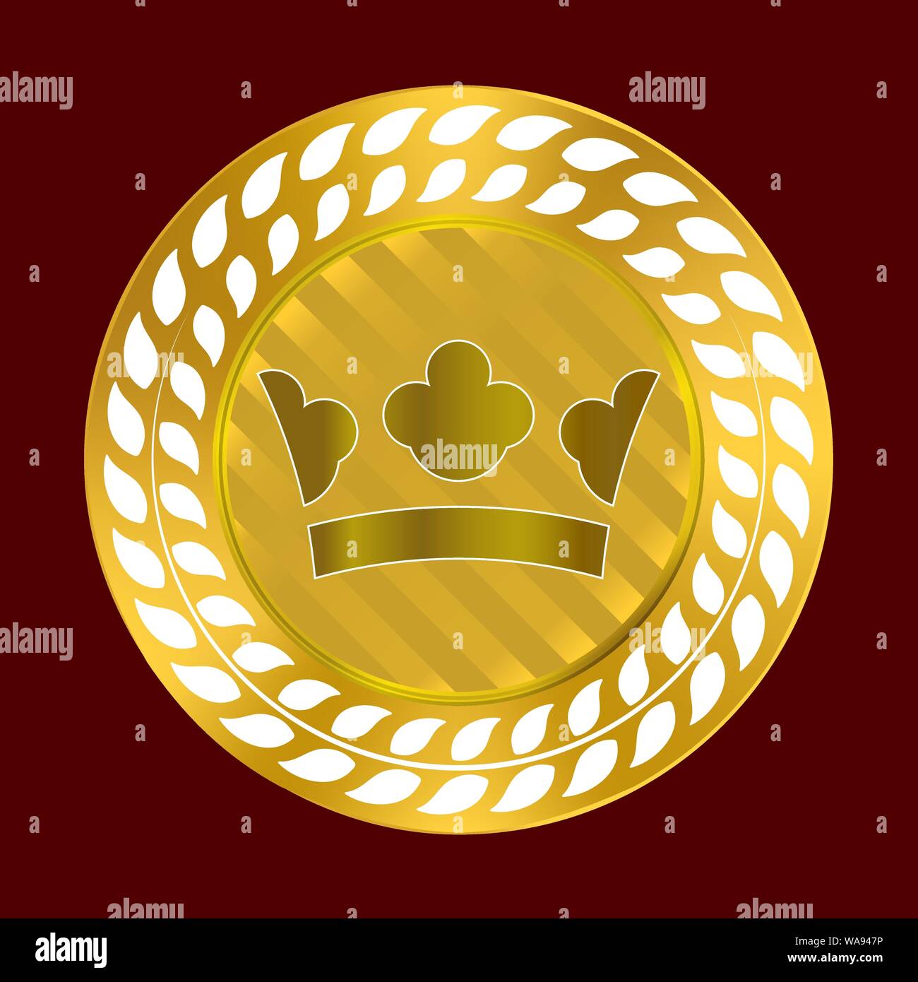 Vector illustration. Gold crown seal. Quality label premium background ...