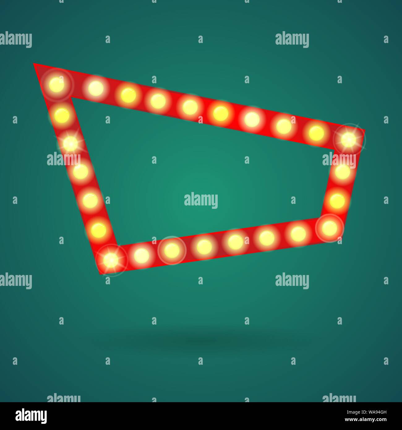 Background with red frame with light bulbs Stock Vector Image & Art - Alamy