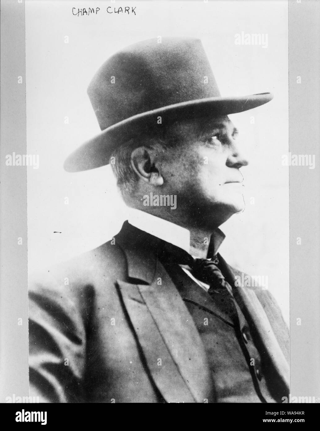 Champ Clark, head-and-shoulders portrait, facing right Stock Photo - Alamy
