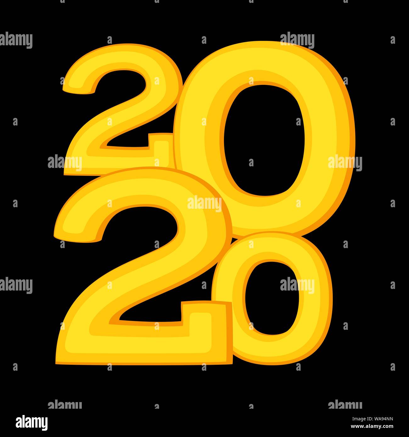 Golden cartoon 2020 various size characters Stock Vector Image & Art ...