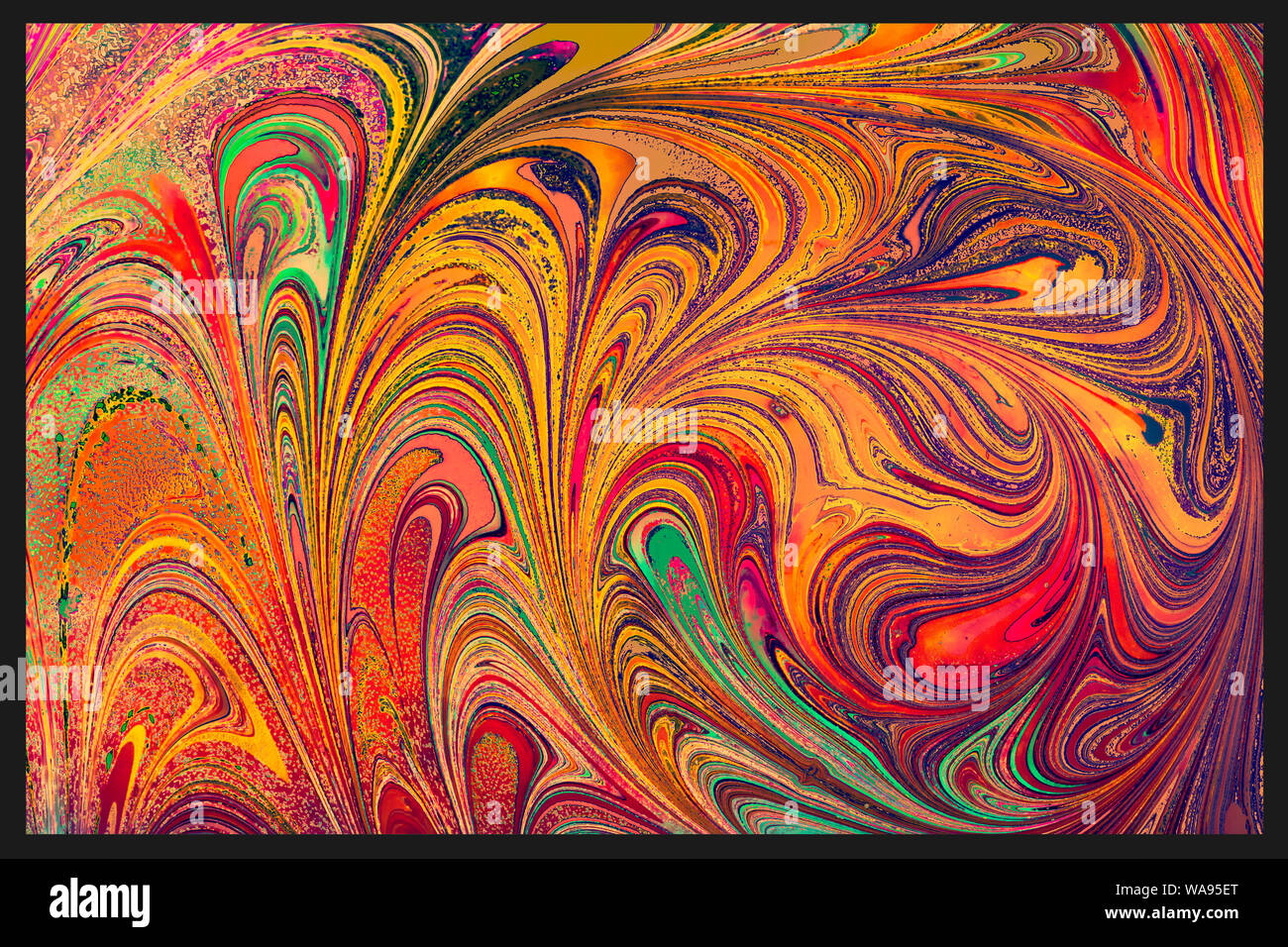 Traditional Ottoman Turkish abstract marbling art patterns as ...