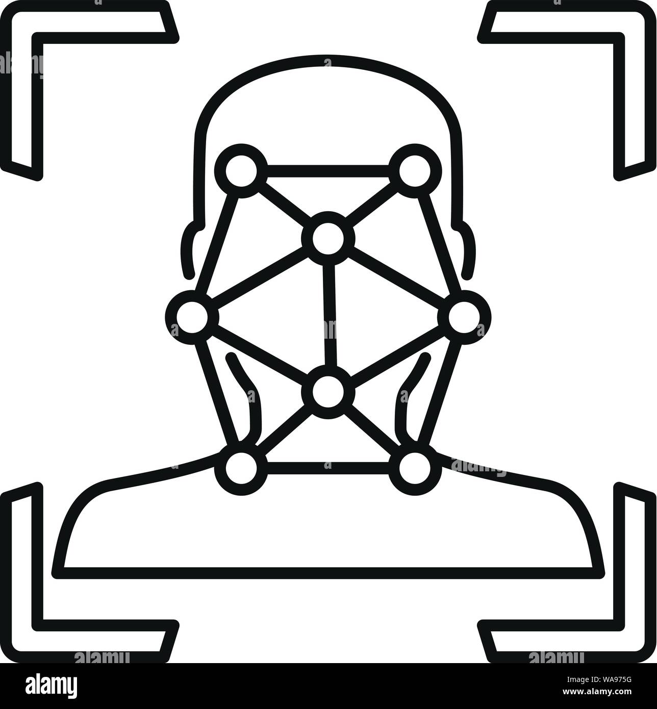 Dot scan face icon. Outline dot scan face vector icon for web design ...