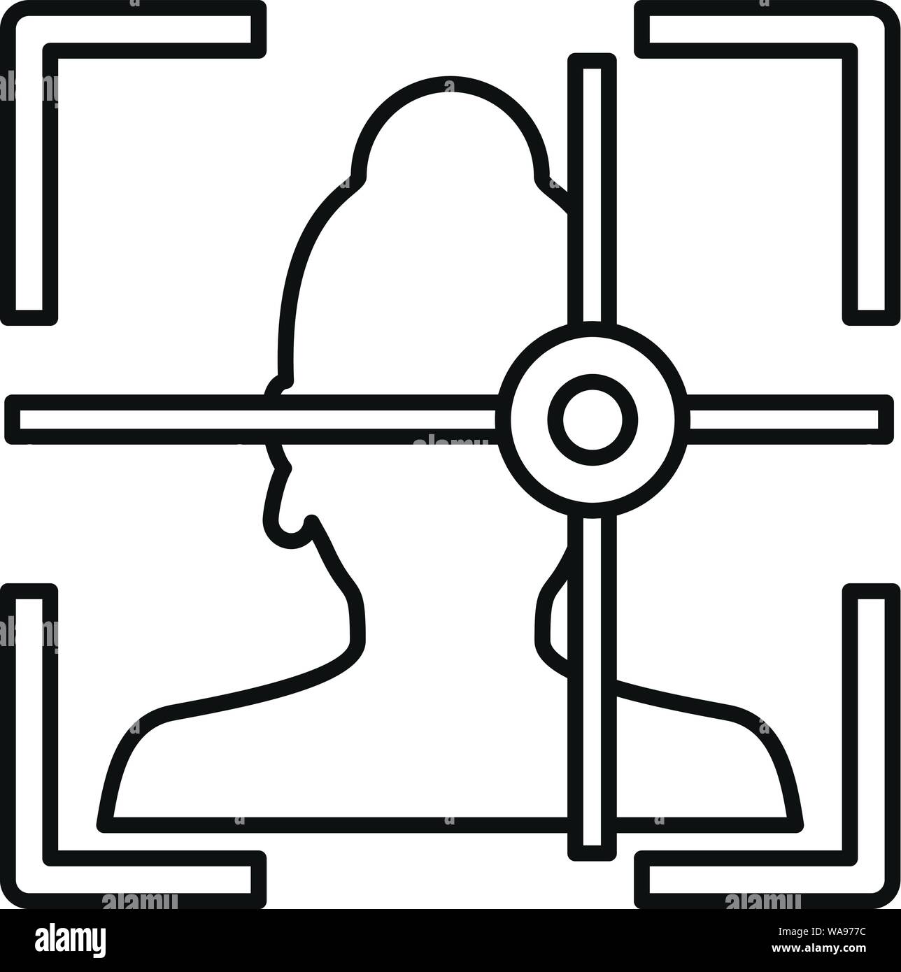 Woman eye detection icon. Outline woman eye detection vector icon for ... Woman eye detection icon. Outline woman eye detection vector icon for ...