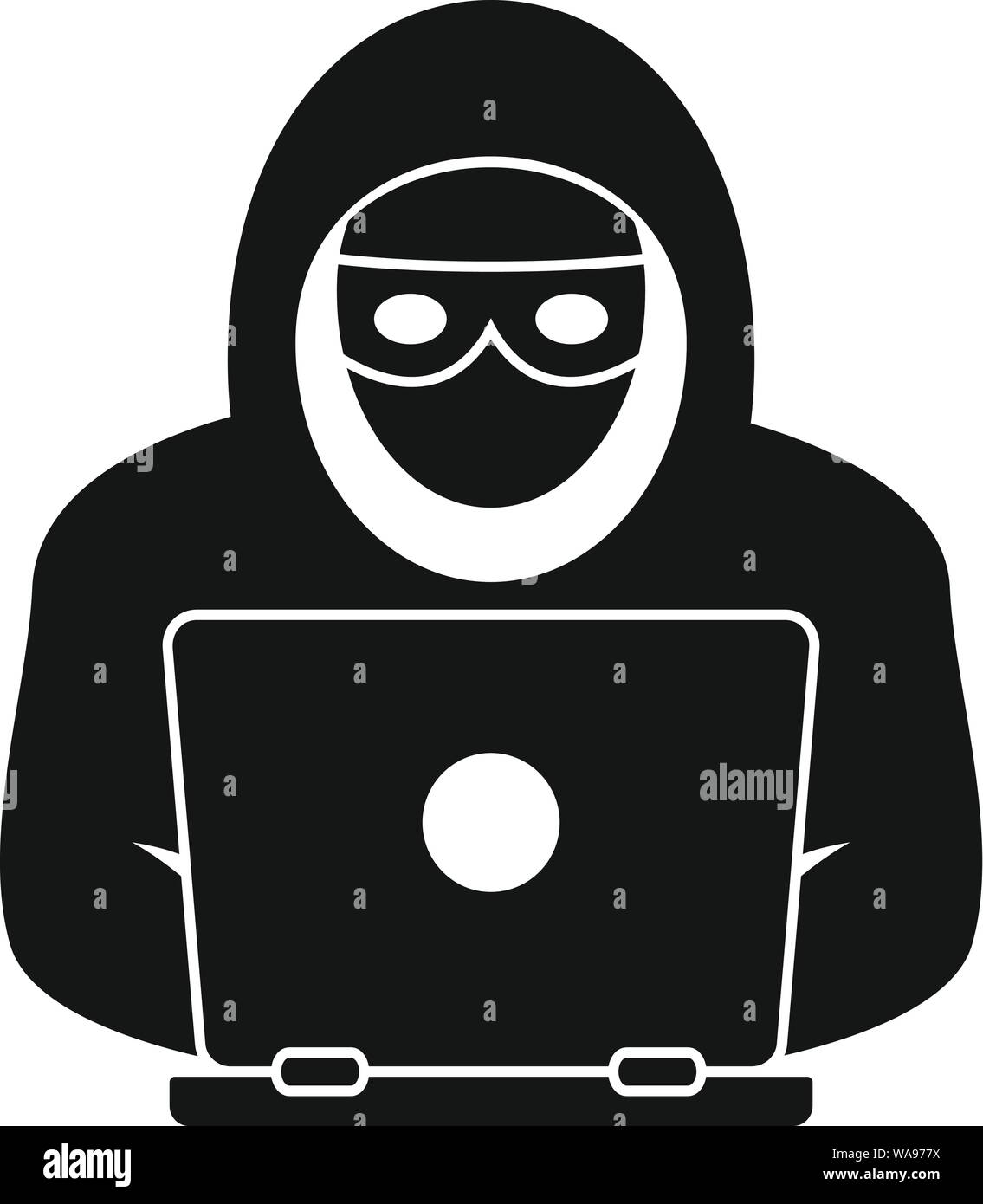 Laptop hacker icon. Simple illustration of laptop hacker vector icon ...