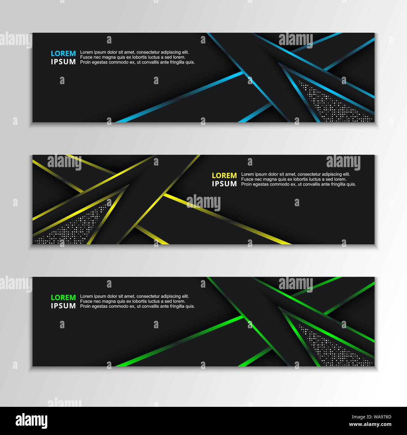 Black Background Banner with Glowing neon template, modern design ...