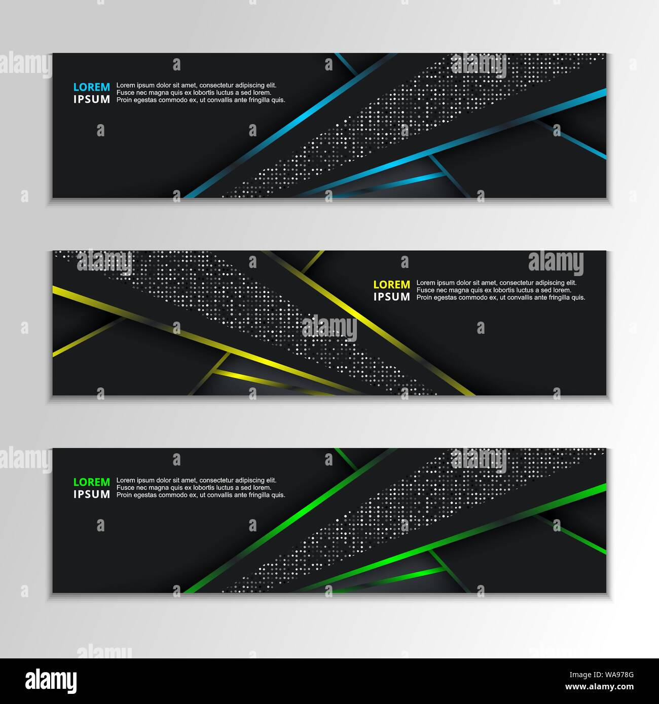 Black Background Banner with Glowing neon template, modern design ...