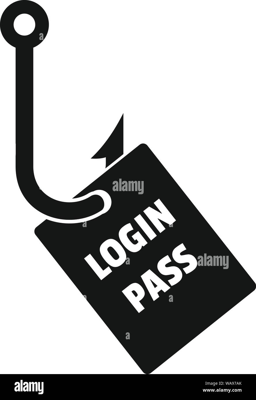 Login pass fishing icon. Simple illustration of login pass fishing ...