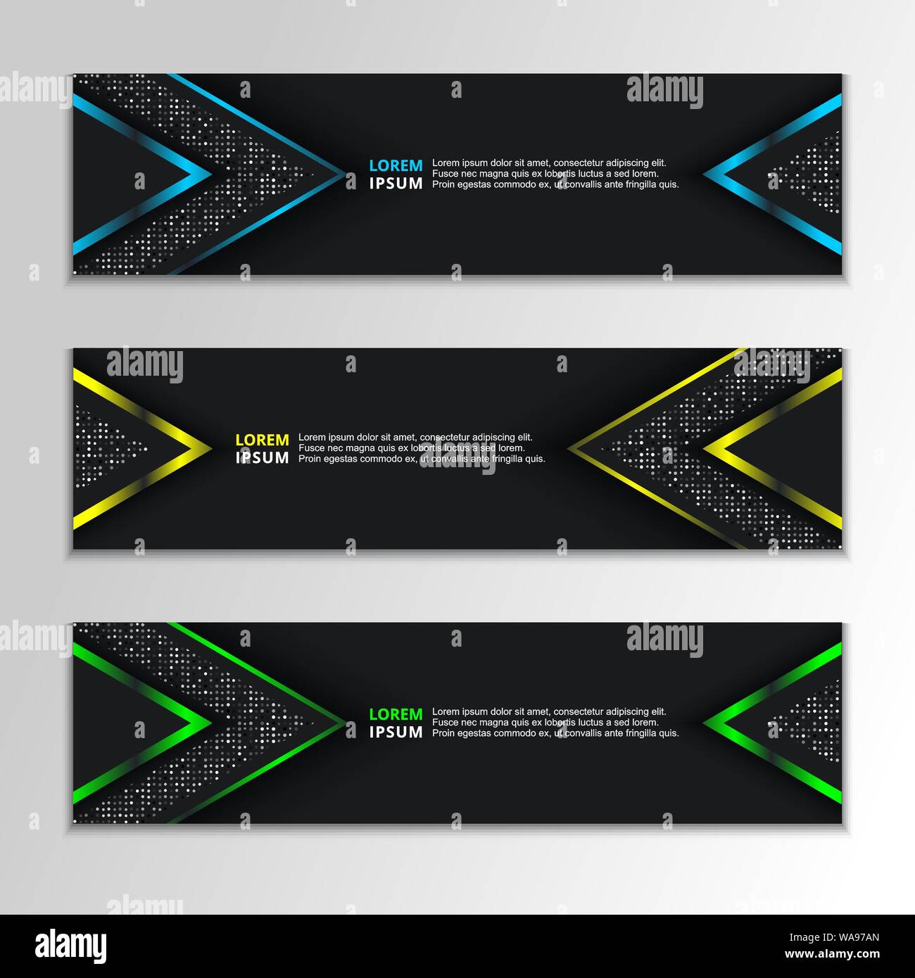 Black Background Banner with Glowing neon template, modern design ...