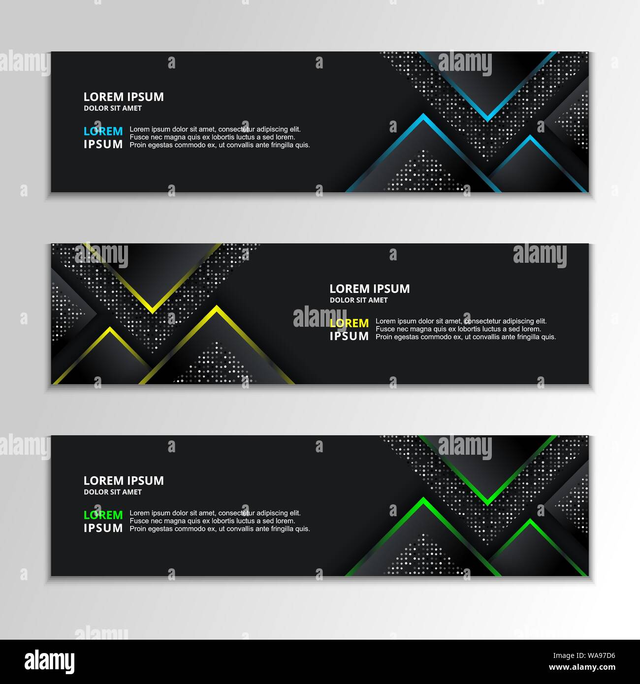 Black Background Banner with Glowing neon template, modern design ...