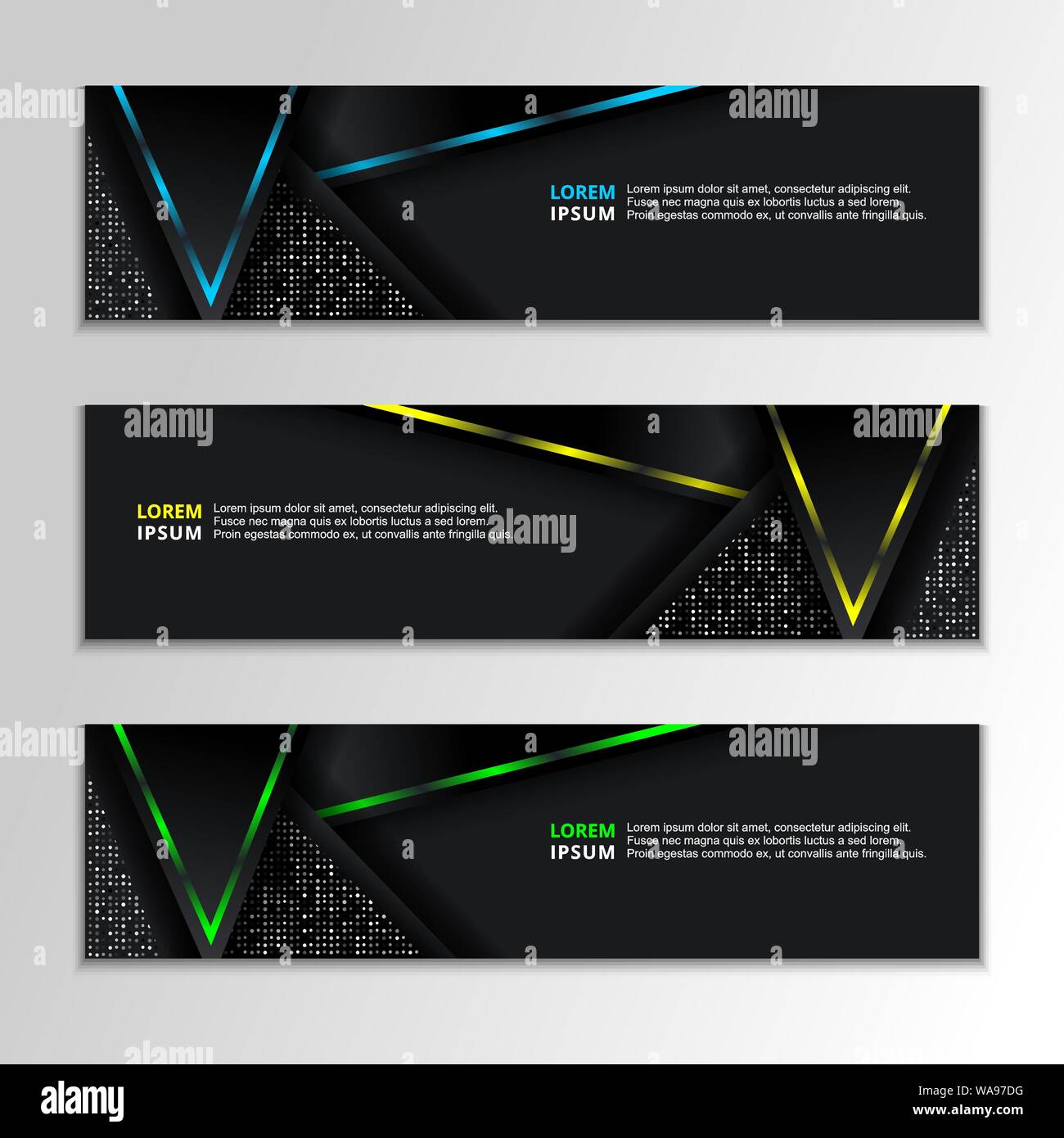 Black Background Banner with Glowing neon template, modern design ...