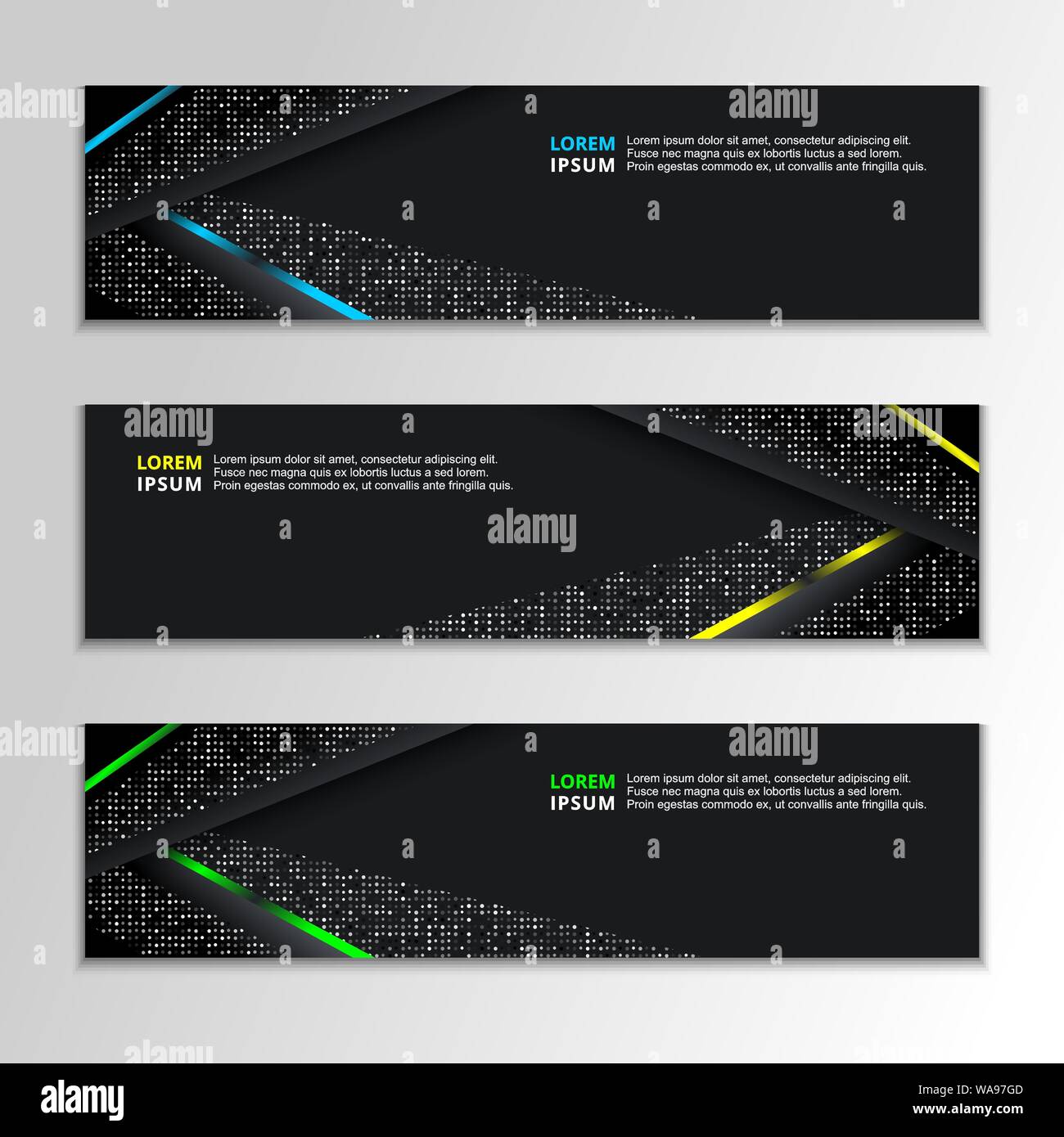 Black Background Banner with Glowing neon template, modern design ...