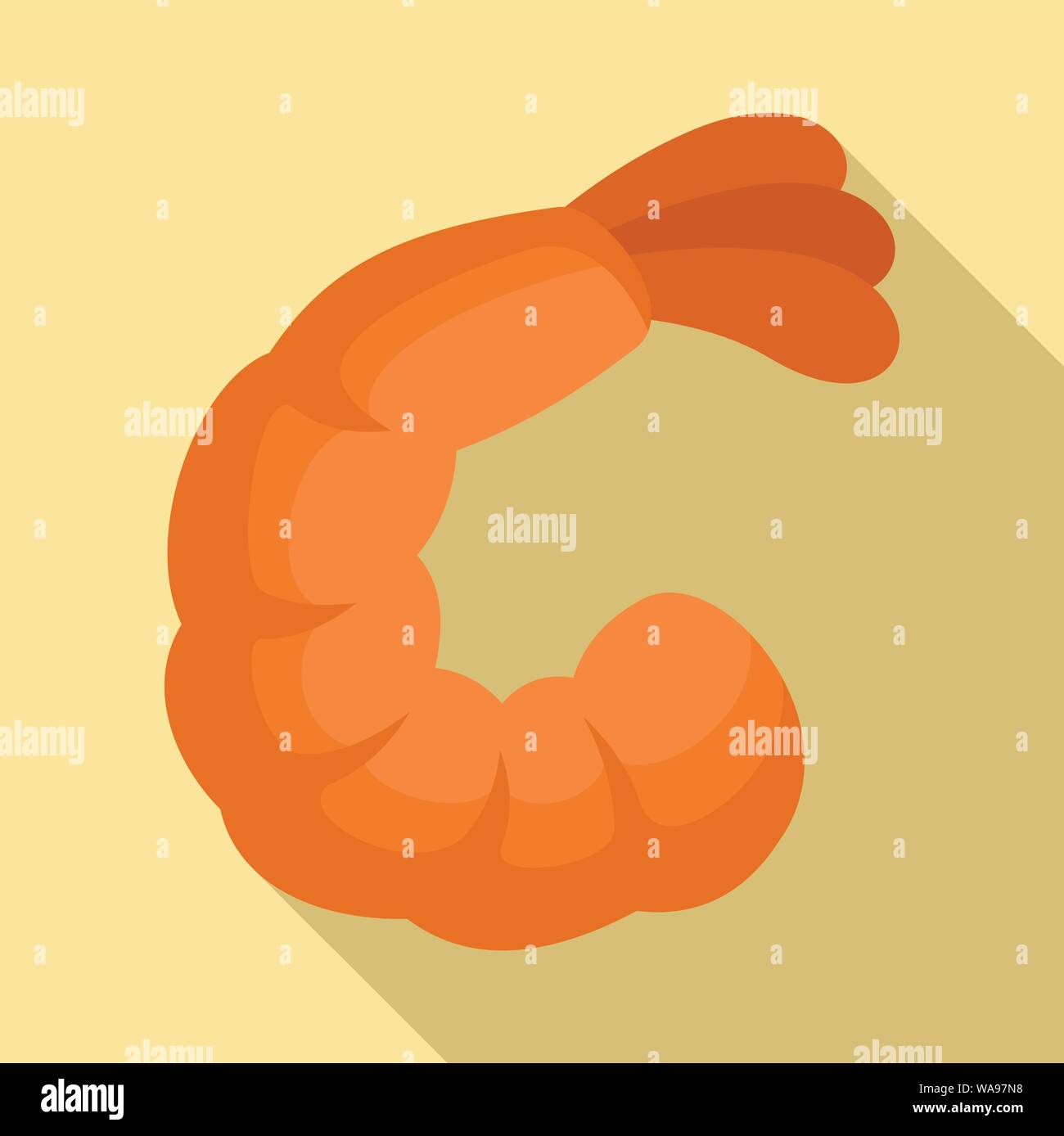 Shrimp tail icon. Flat illustration of shrimp tail vector icon for web ...